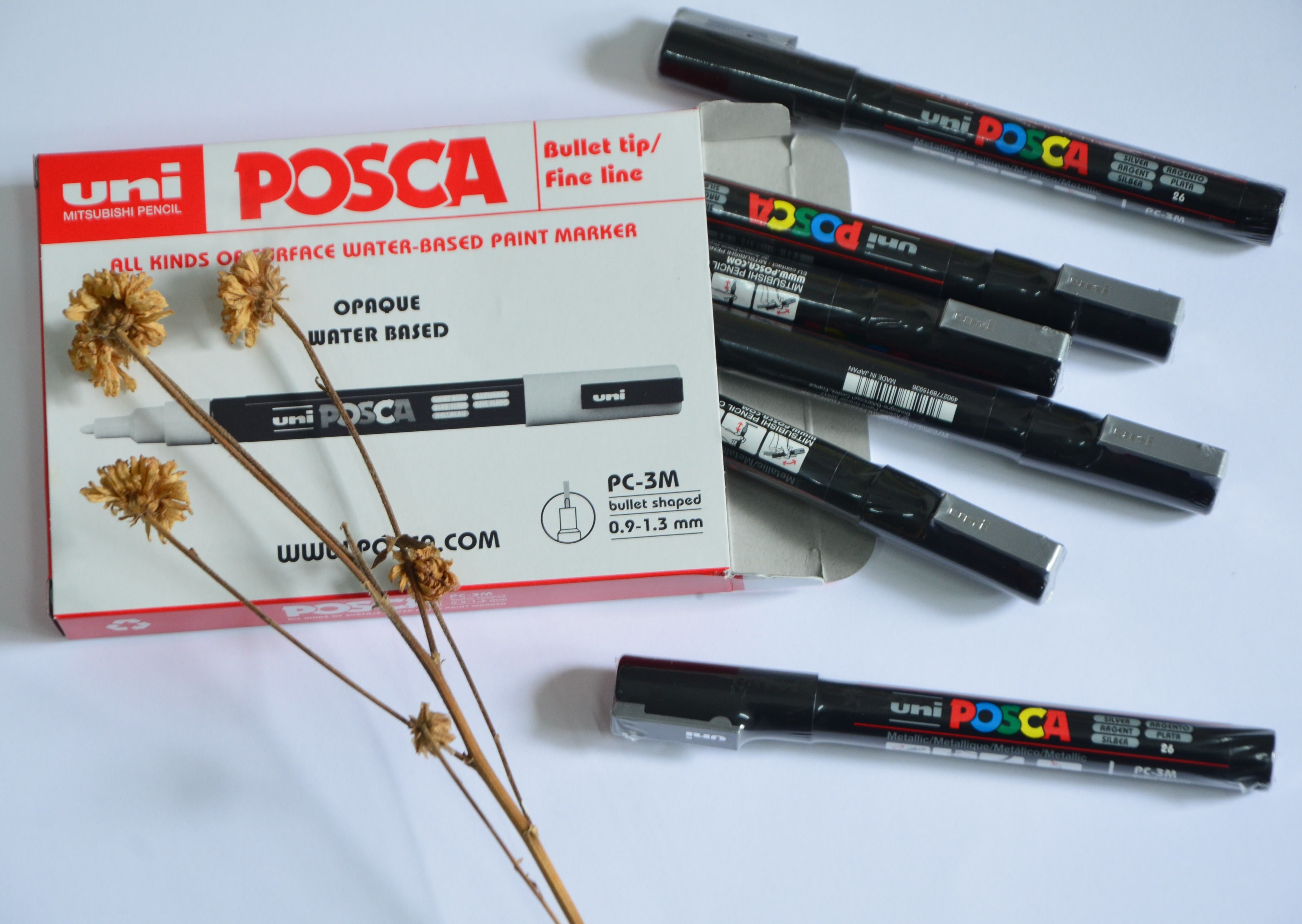 Uni POSCA Permanent Marker (PC-3M) - Silver – Premium Stationers