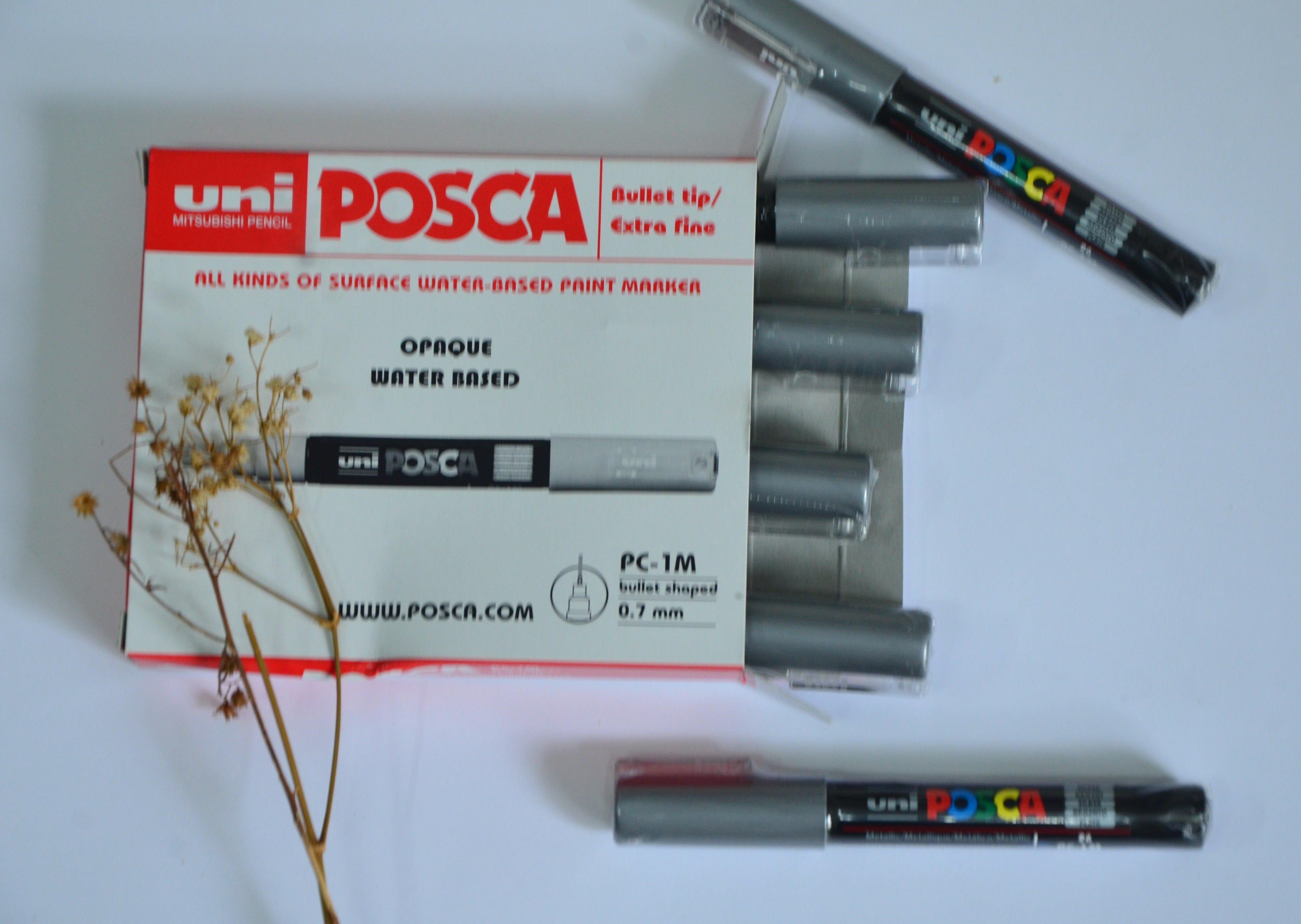 Uni POSCA Permanent Marker (PC-1M) Silver – Premium Stationers