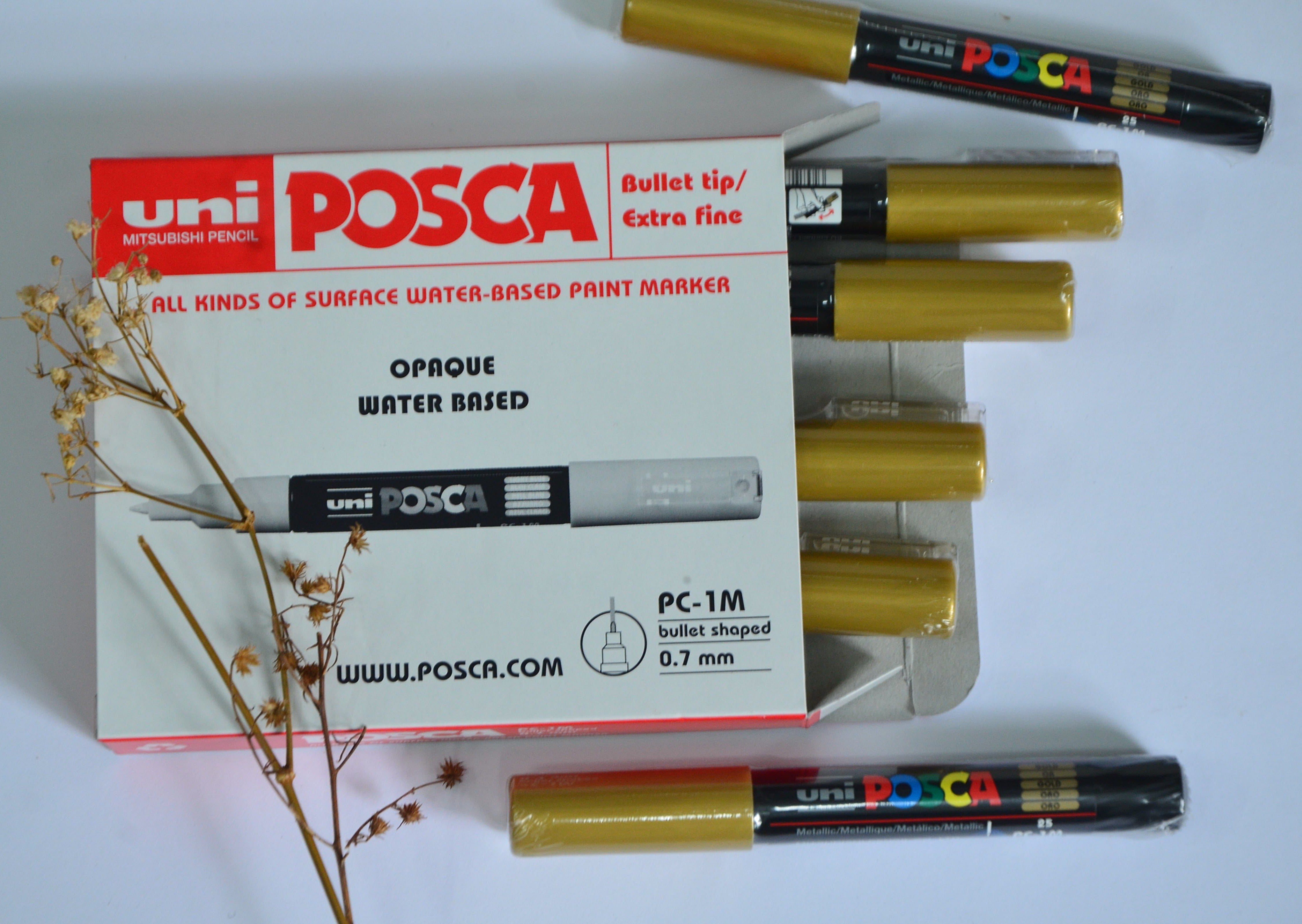Uni POSCA Permanent Marker (PC-1M) Gold – Premium Stationers