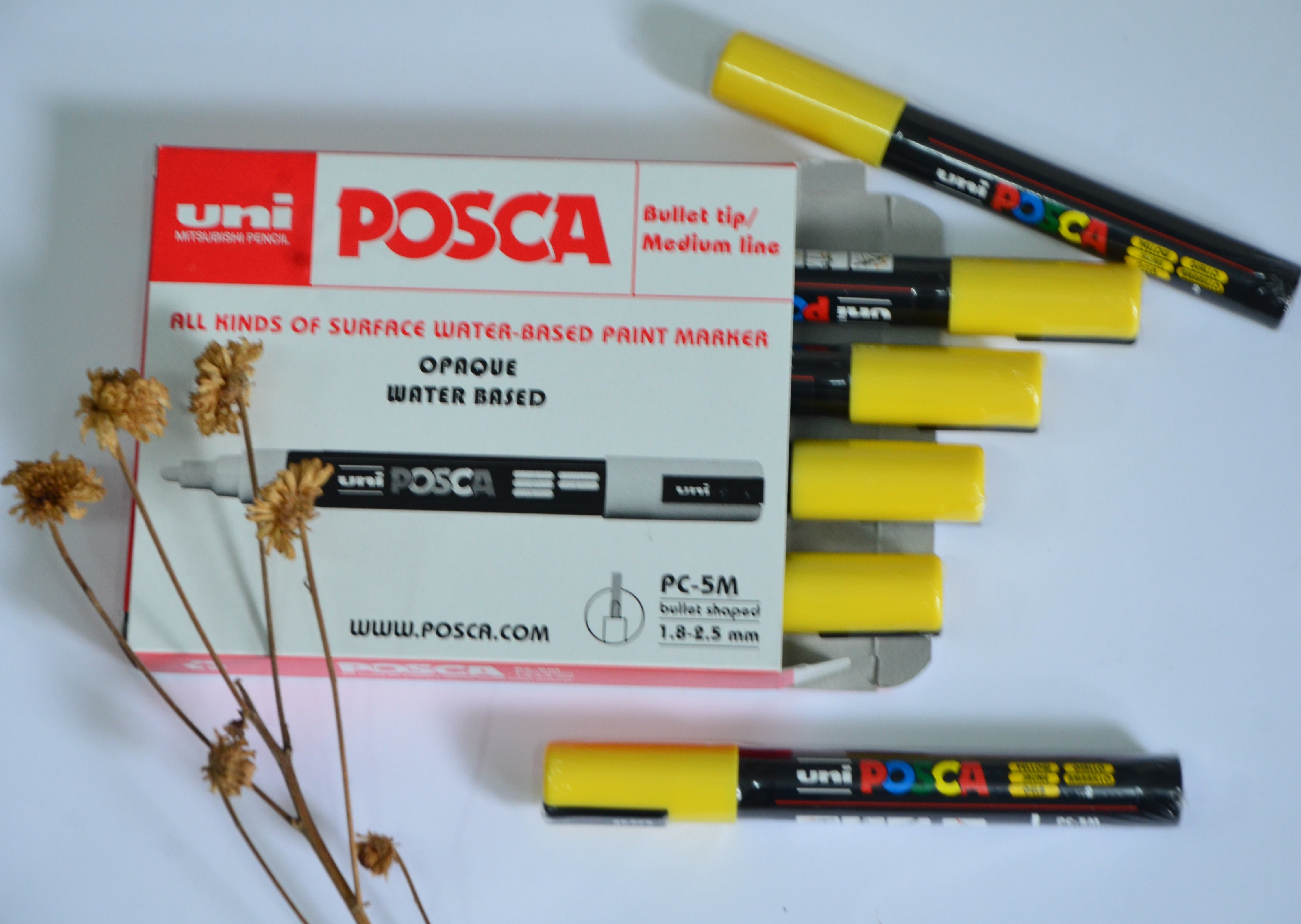 Uni POSCA Permanent Marker (PC-5M) - Yellow – Premium Stationers