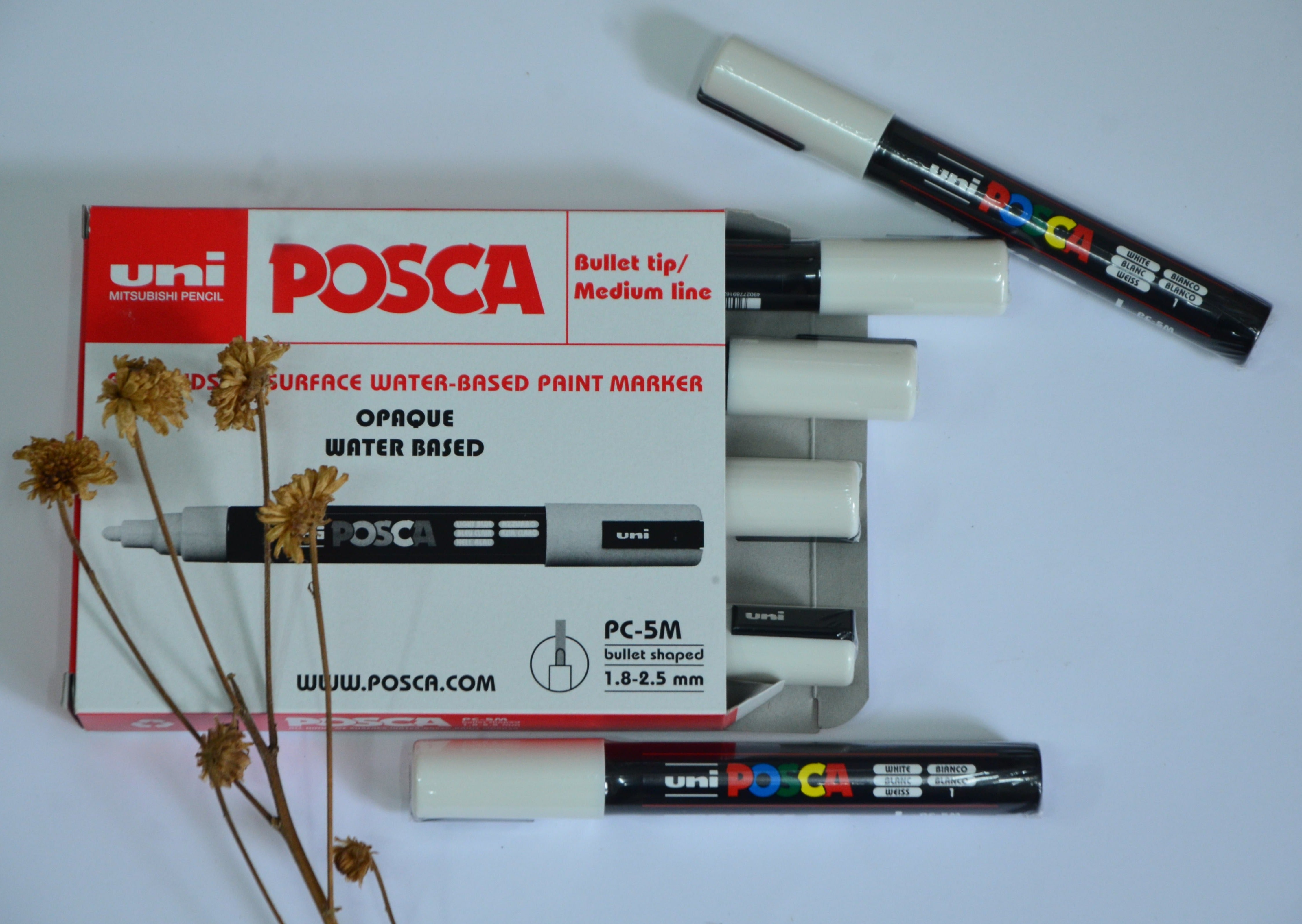 Uni POSCA Permanent Marker (PC-5M) - White – Premium Stationers