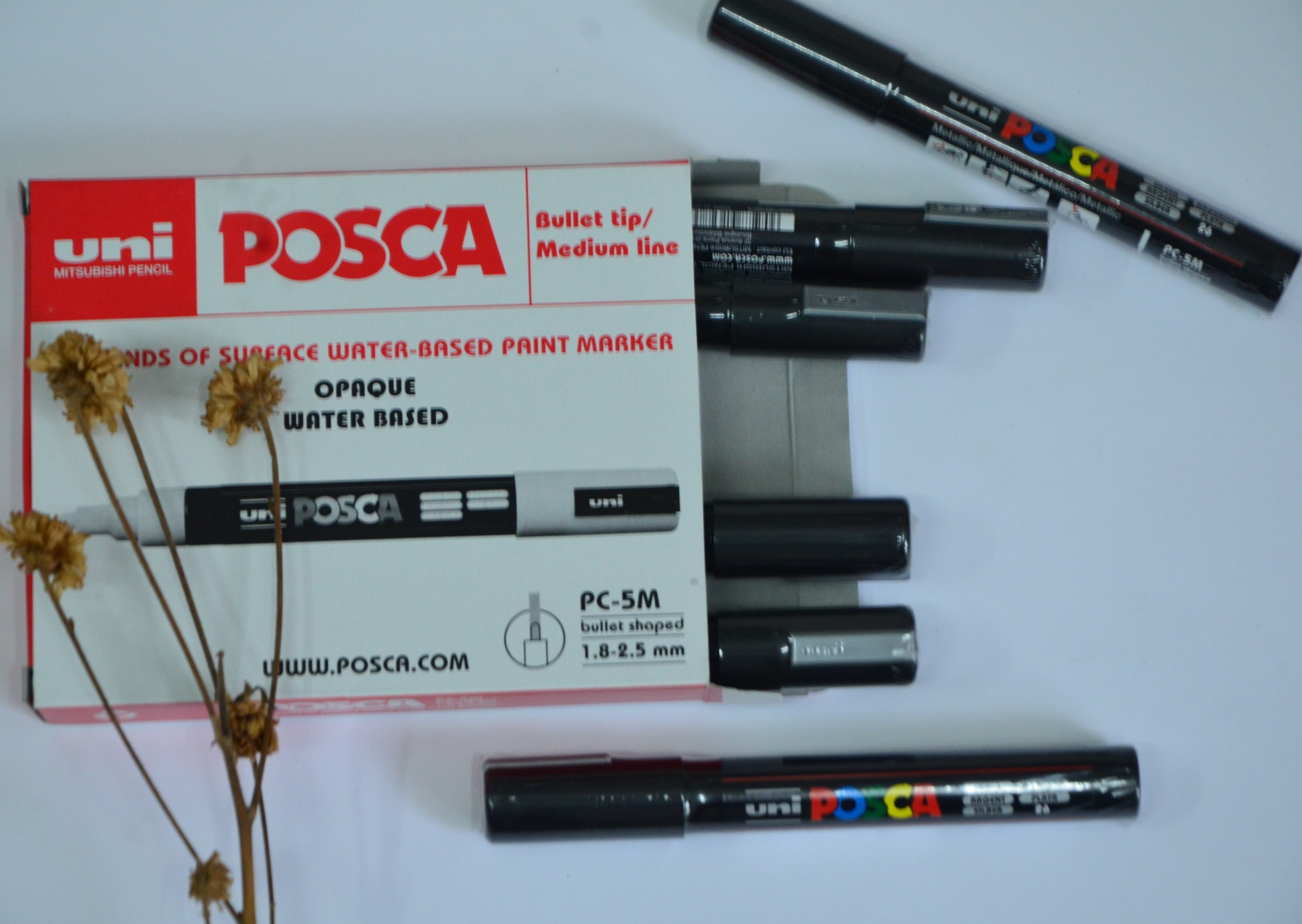 Uni POSCA Permanent Marker (PC-5M) - Silver – Premium Stationers