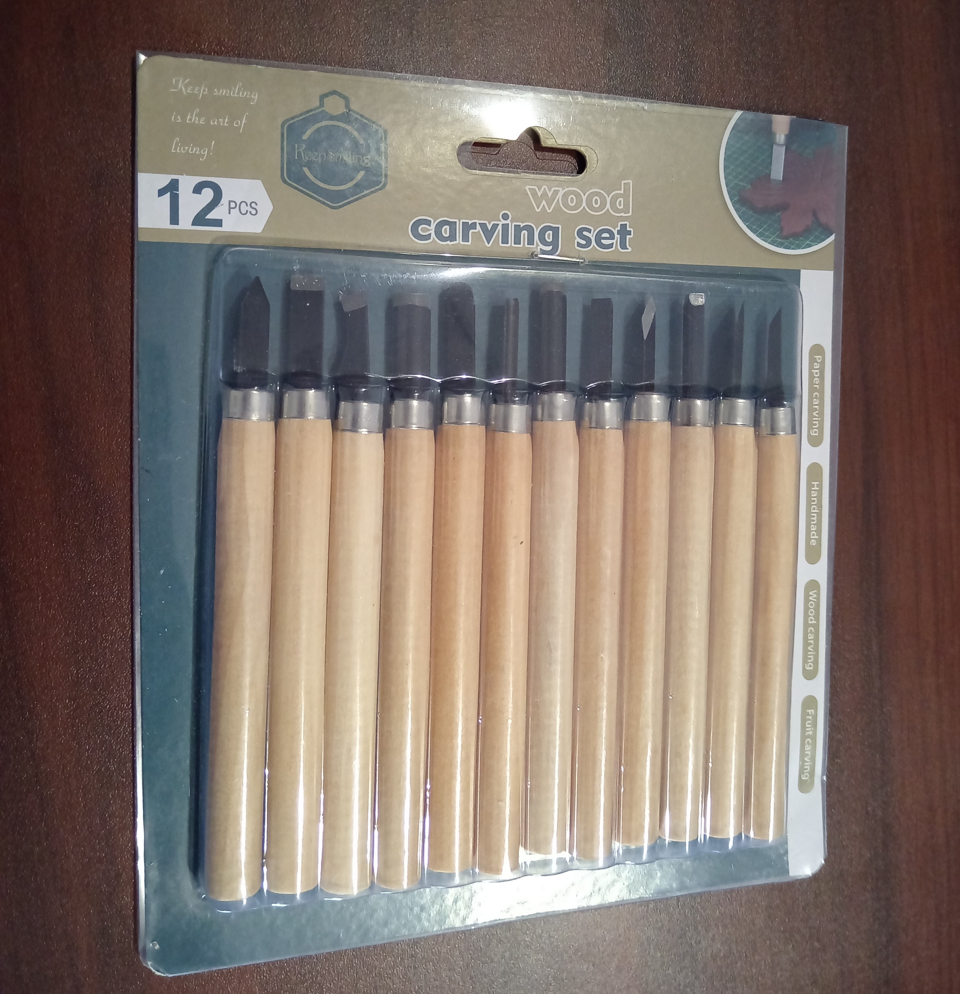 Keep Smiling Wood Carving Tool 12pcs Set – Premium Stationers