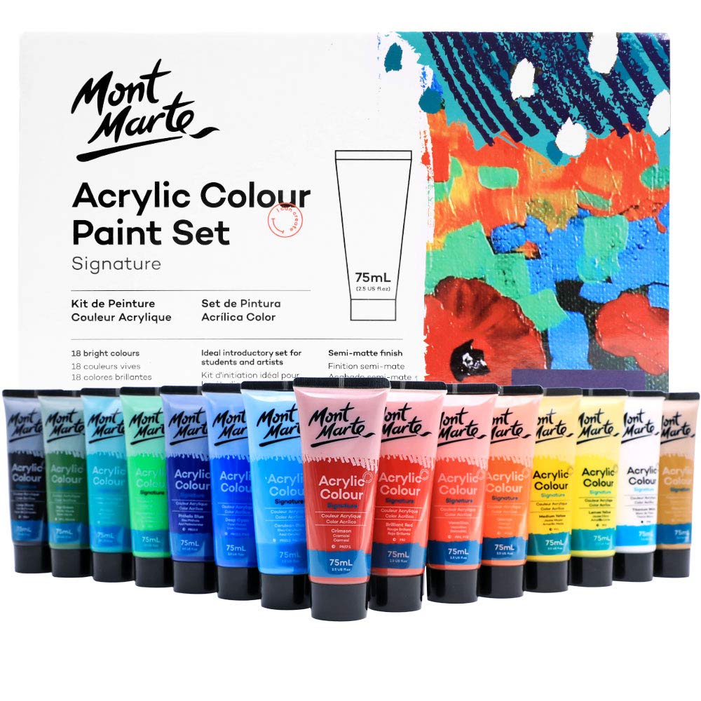 Mont Marte Acrylic 75ml x 18Colours Set – Premium Stationers