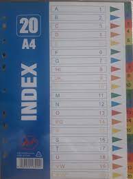 Rexon File Divider 1-20 PVC – Premium Stationers