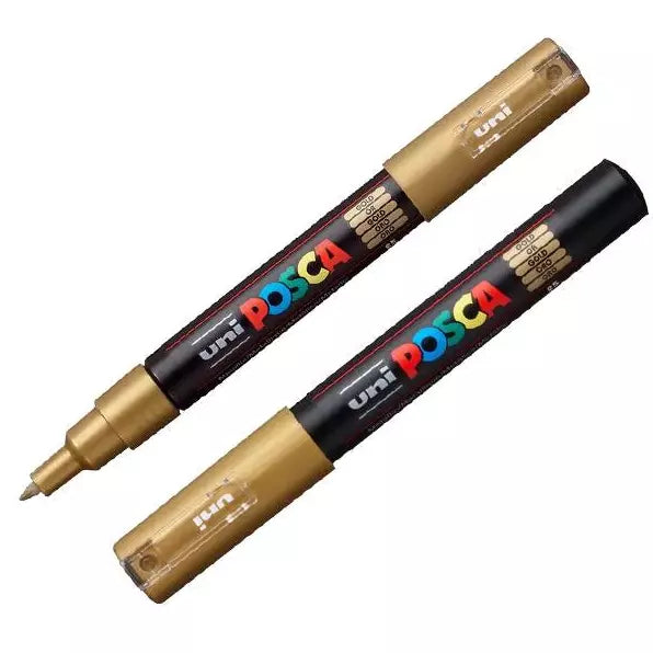 Uni POSCA Permanent Marker (PC-1M) Gold – Premium Stationers