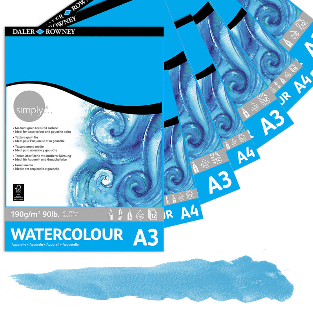 Daler Rowney Watercolour Pad Simply (A3-190gsm-12 sheet) – Premium ...