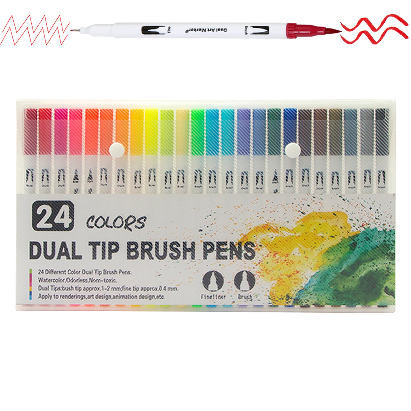 Brush Pen Dual Tip 24C – Premium Stationers